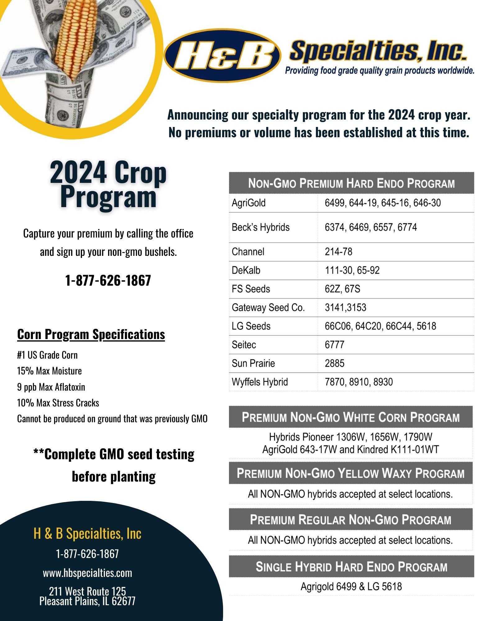 H&B Specialties, Inc. - Programs