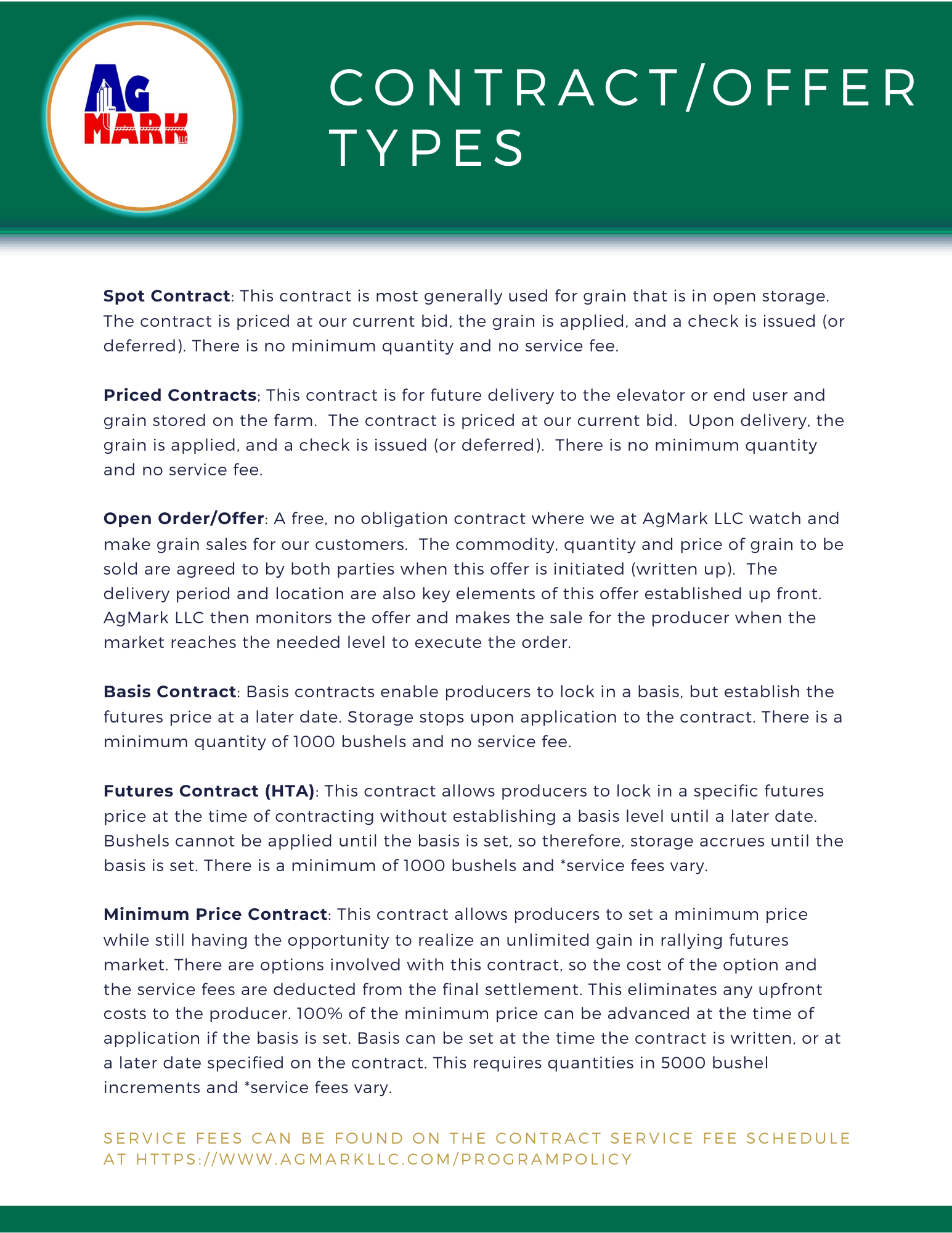 Trinity Ag, LLC - Grain: Contract Types