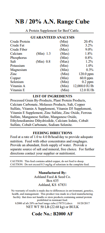 Ashland Feed & Seed - Products: Cattle