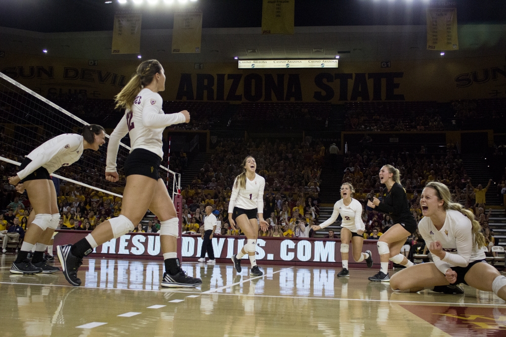 No. 7 ASU women's volleyball gains a Territorial Cup point in win over ...