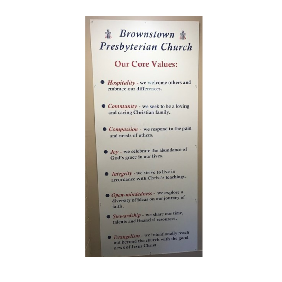 BPC Brownstown Presbyterian Church | Our Core Values
