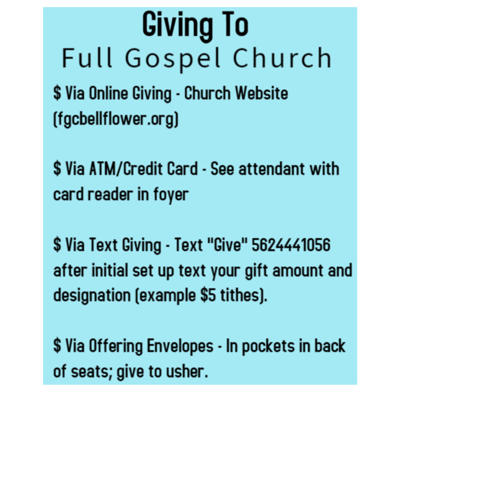 Full Gospel Church | Online Giving