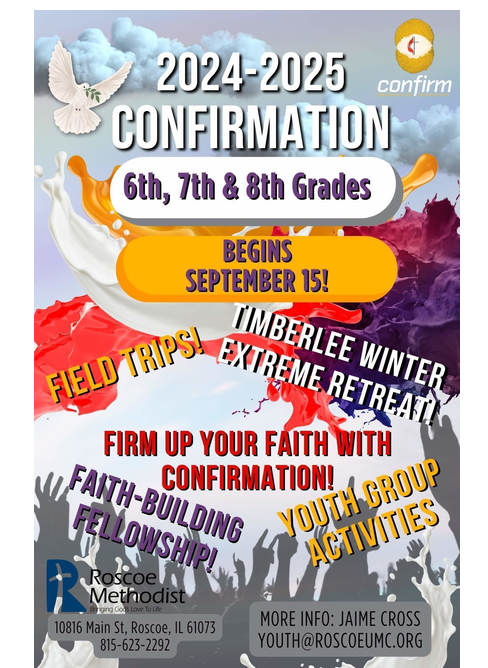 Roscoe Methodist Church, IL | CONFIRMATION