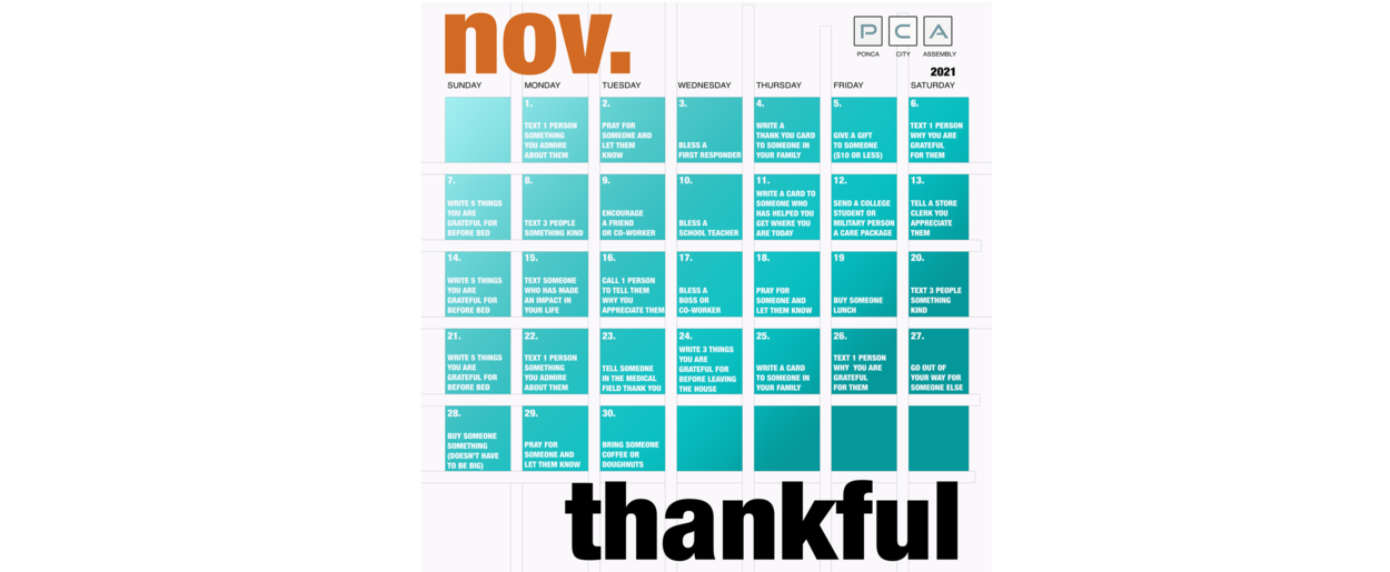 Ponca City Assembly | Thankful Calendar