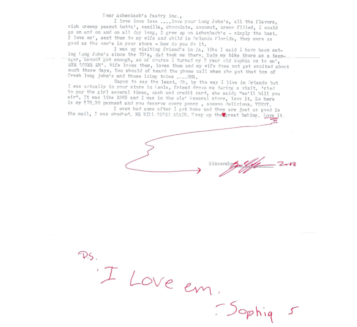 Achenbachs Pastry Inc | Testimonials