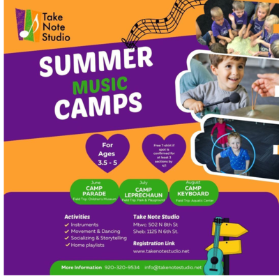 Take Note Studio: Music Classes for Children | Kindermusik Camps