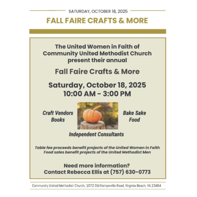 Community United Methodist Church | NEWS & EVENTS