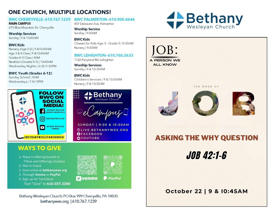 Bethany Wesleyan Church | eBulletin