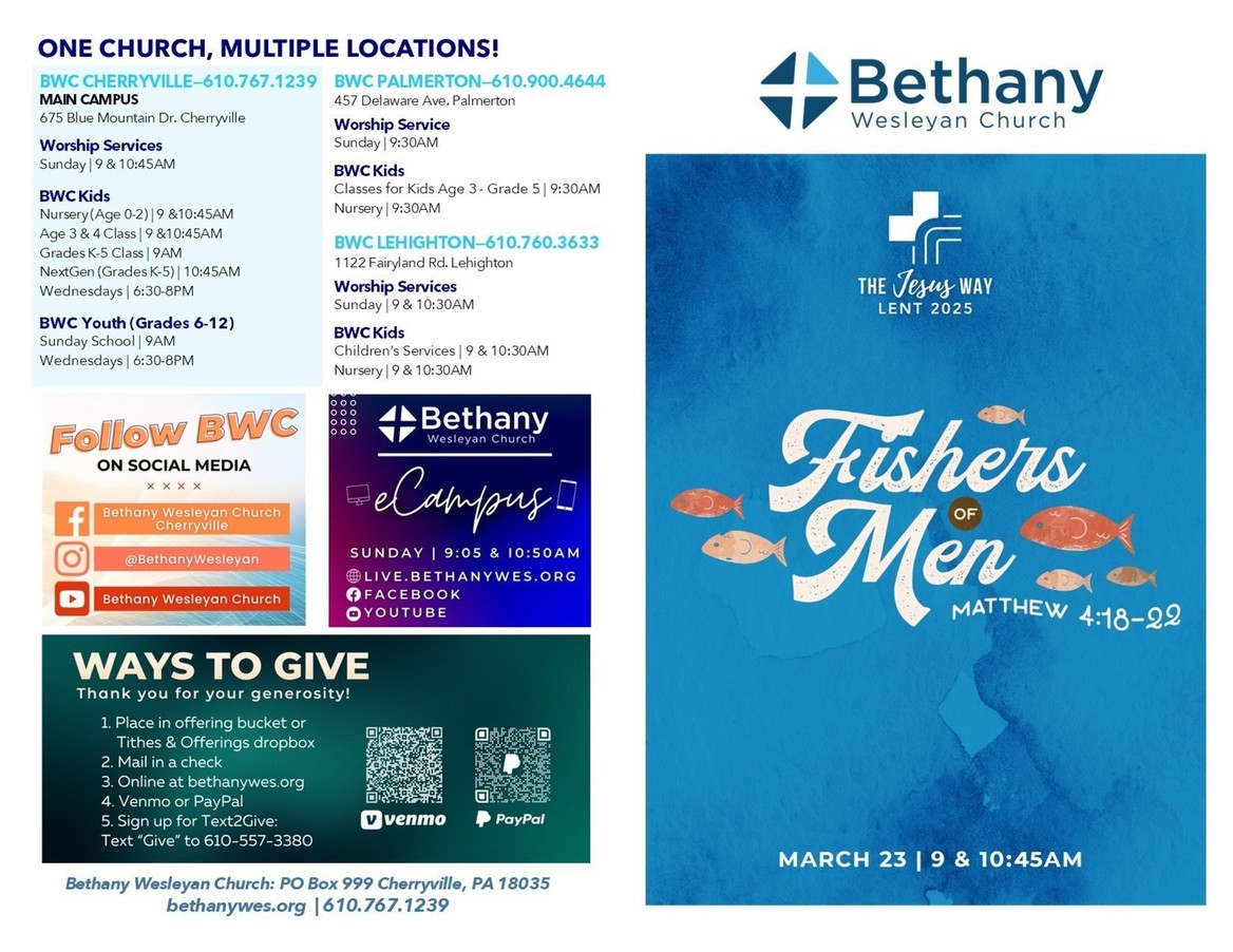 Bethany Wesleyan Church | eBulletin