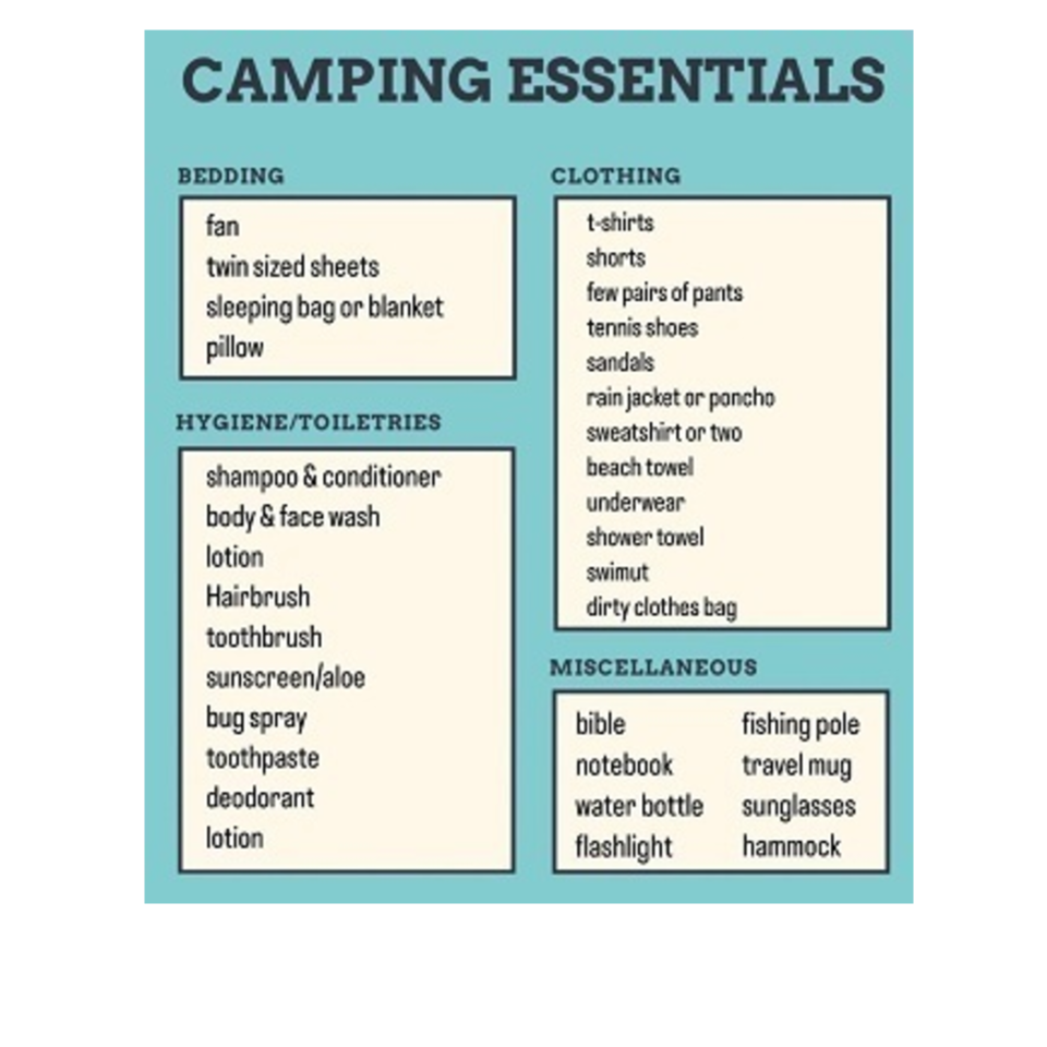 Koronis Bible Camp | Packing List