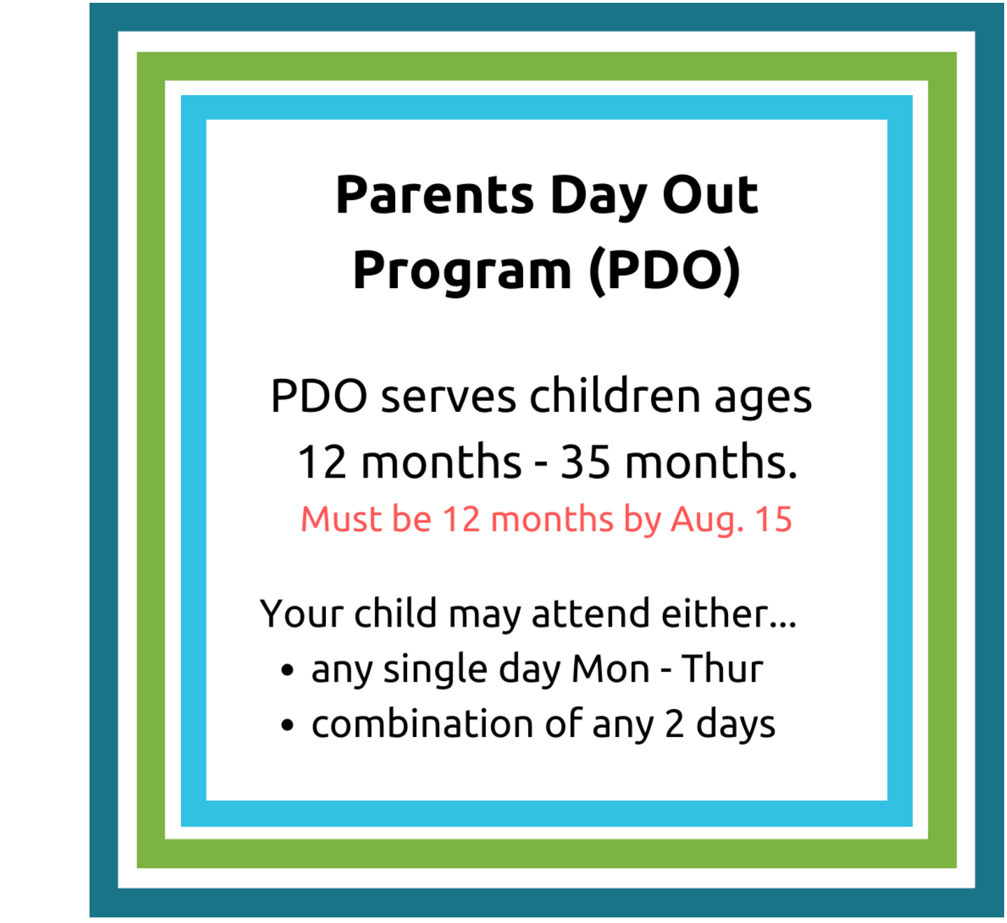 Judson Weekday Ministries | Registration Information