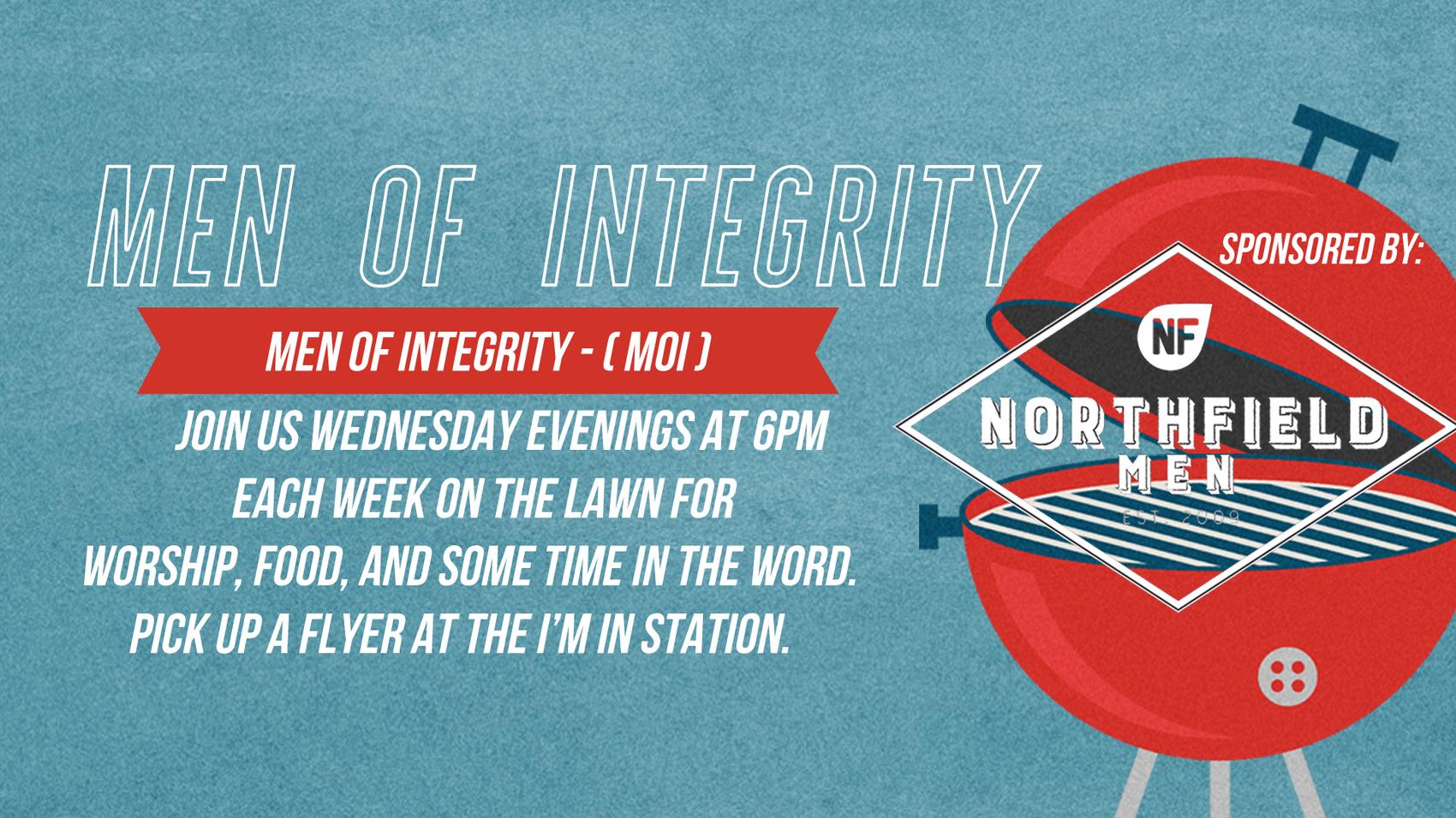 NorthField Church | Men Of Integrity | Wed, Jul 3rd 6pm - 8pm