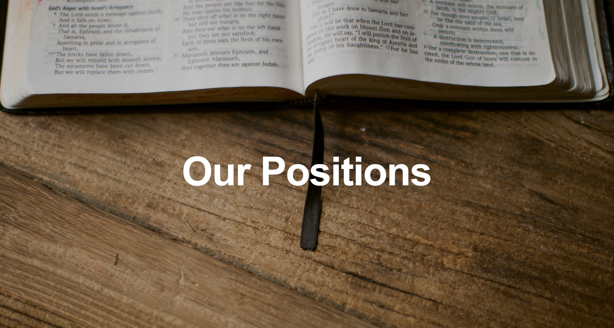 Antioch Bible Church | Our Positions