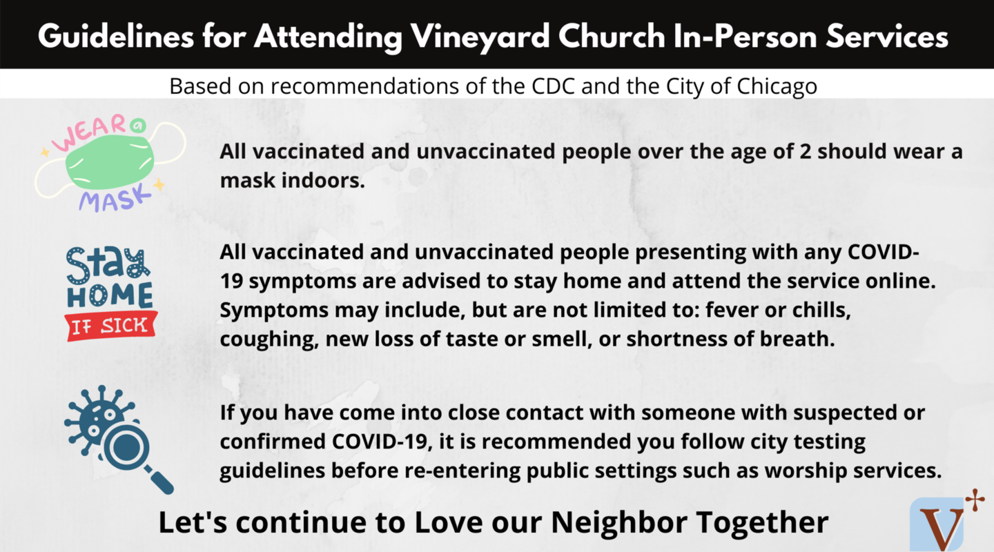 The Vineyard Church of Hyde Park | CDC Guidelines