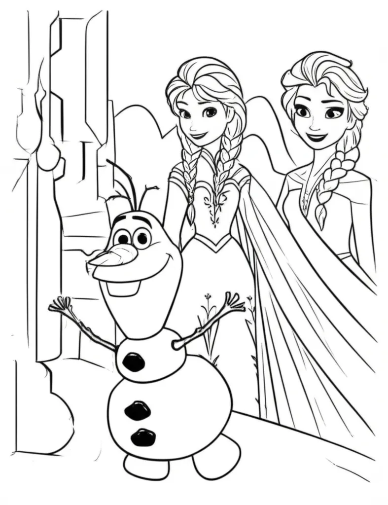 A Curious Olaf Exploring A Magical Ice Castle With Elsa And Anna - Olaf ...