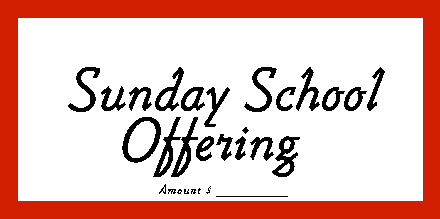 Dollar/Check Size Sunday School Offering Env