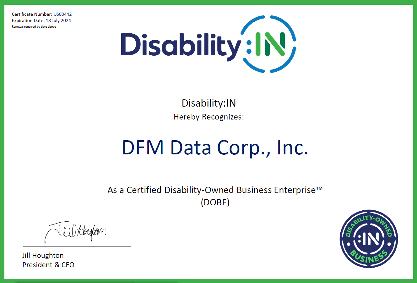 DFM Data Corp is IN! – DFM DATA CORP.