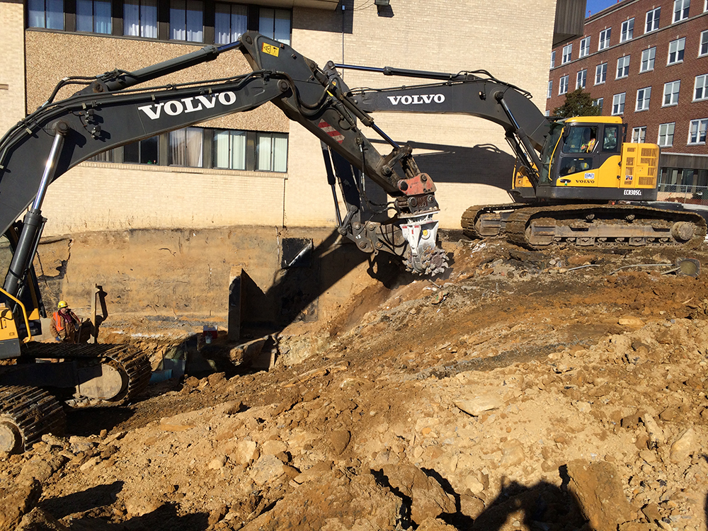AQ-4 on EC330 Rock Excavation for Hospital Expansion | Antraquip