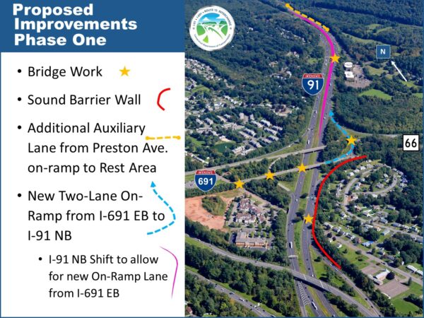 Phase One – In Construction – I-91/I-691/Route 15 Interchange