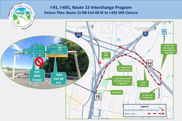 Closures / Detours – I-91/I-691/Route 15 Interchange