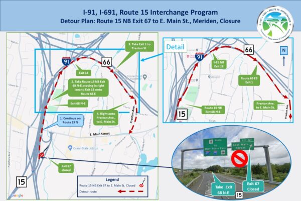 Closures / Detours – I-91/I-691/Route 15 Interchange