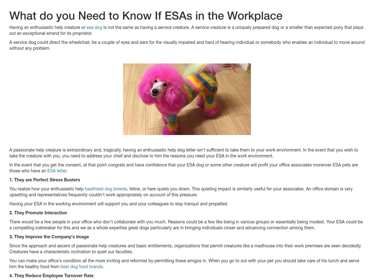 What do you Need to Know If ESAs in the Workplace