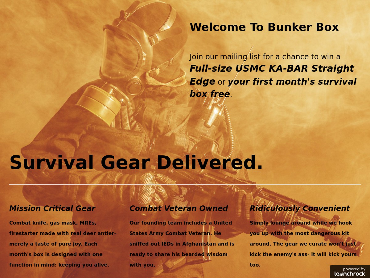 Survival Gear Delivered - Combat Veteran Owned | Bunker Box