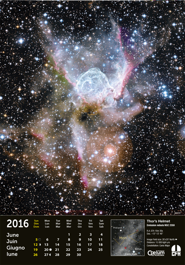 Astronomy Calendar CFHT-Coelum 2016