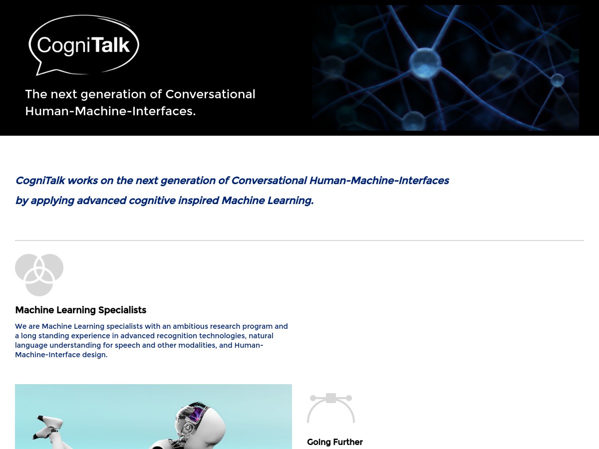 Conversational Human Machine Interfaces with Deep Learning | CogniTalk