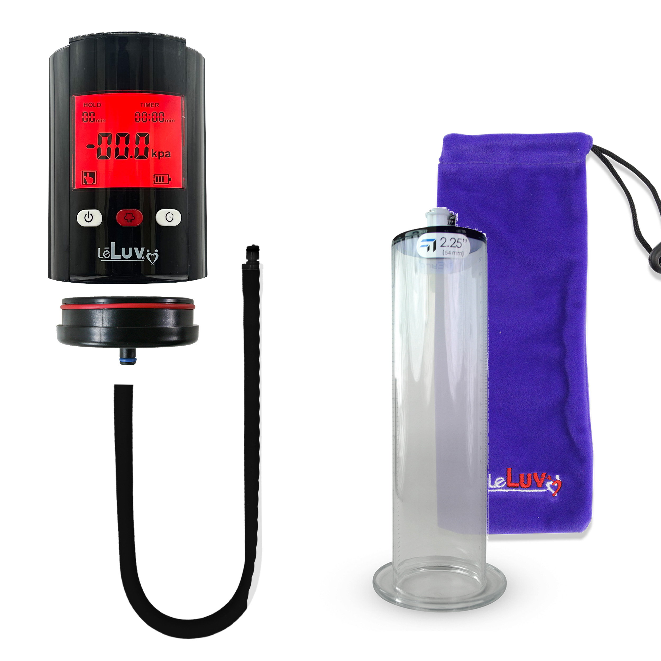 LeLuv iPump Smart LCD Head Penis Pump Untapered Seamless Wide Flange ...