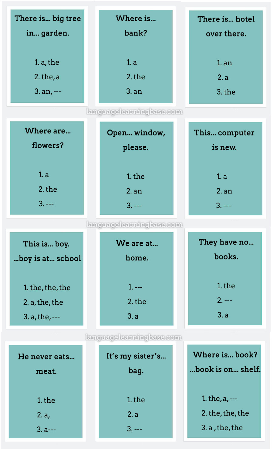 English Grammar Test 1 Definite And Indefinite Articles Learn English Grammar Test 1 Definite And Indefinite Articles Learn