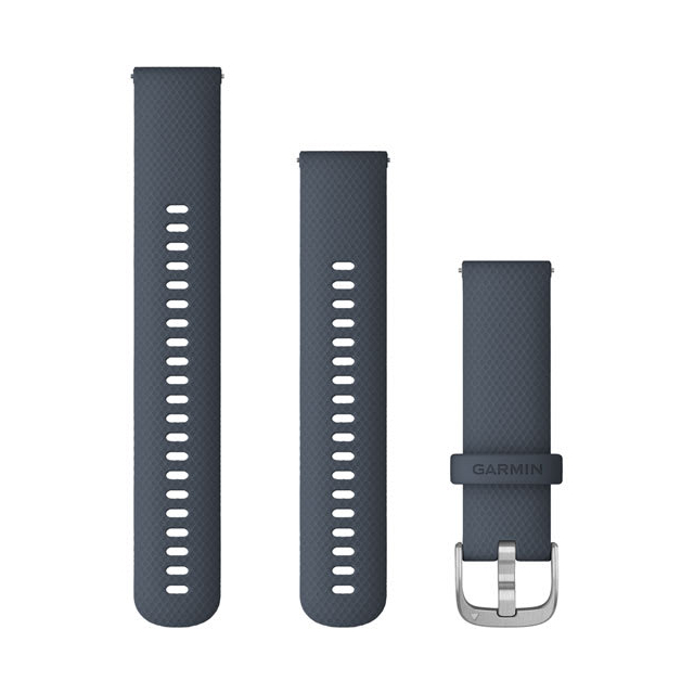 Garmin / Band, Quick Release 22mm, Granite Blue Silicone w/Silver Hardware