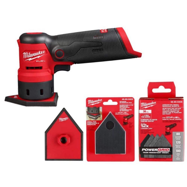 Milwaukee Tool / M12 12-Volt FUEL Lithium-Ion Cordless Orbital Detail Sander Tool-Only W ...