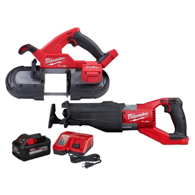 Milwaukee Tool / M18 FUEL 18V Lithium-Ion Brushless Cordless Compact Bandsaw w/SAWZALL & 8.0ah ...