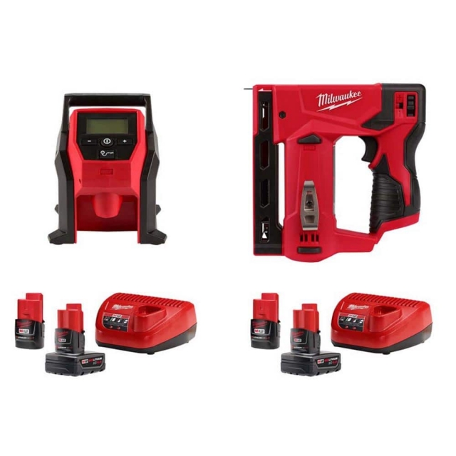 Milwaukee Tool / M12 Compact Inflator Kit with M12 Cordless 3/8 Crown ...