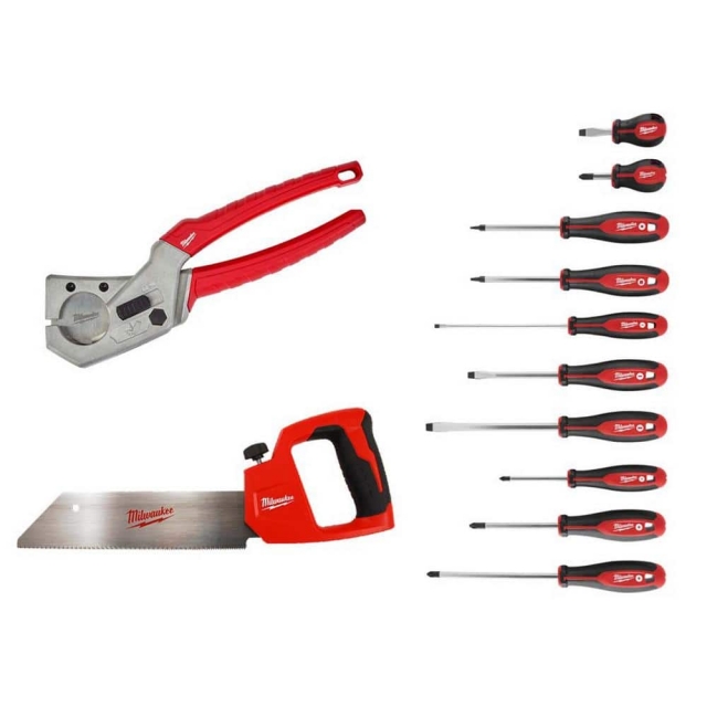 Milwaukee Tool / 1 in. PEX and Tubing Cutter with 12 in. PVC Saw and 10 ...