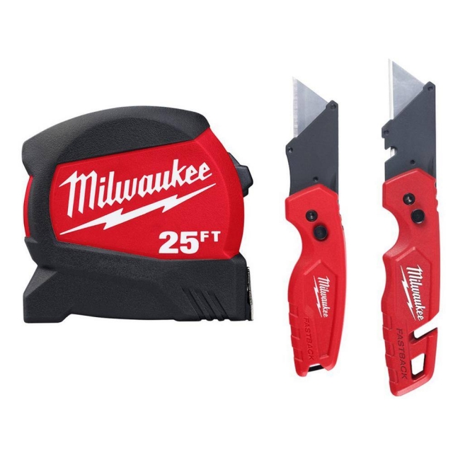 Milwaukee Tool / Fastback Folding Utility Knife Set with 25 ft. Compact ...