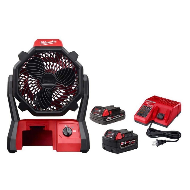 Milwaukee Tool / M18 18-Volt Lithium-Ion Cordless Jobsite Fan w/One 5.0 ...