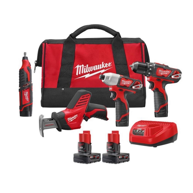 Milwaukee Tool / M12 12V Lithium-Ion Cordless Combo Tool Kit (4-Tool ...