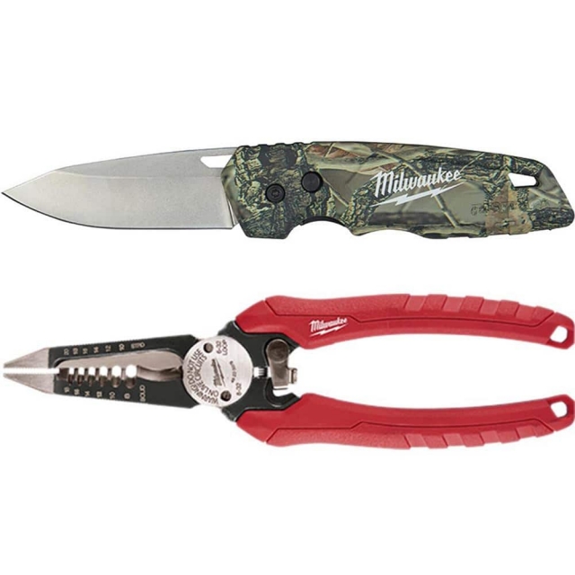 Milwaukee Tool / FASTBACK Camo Stainless Steel Folding Knife with 2.95 ...