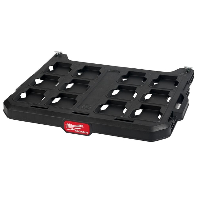 Milwaukee Tool / PACKOUT 22.3 in. Black Resin Racking Shelf with Metal ...