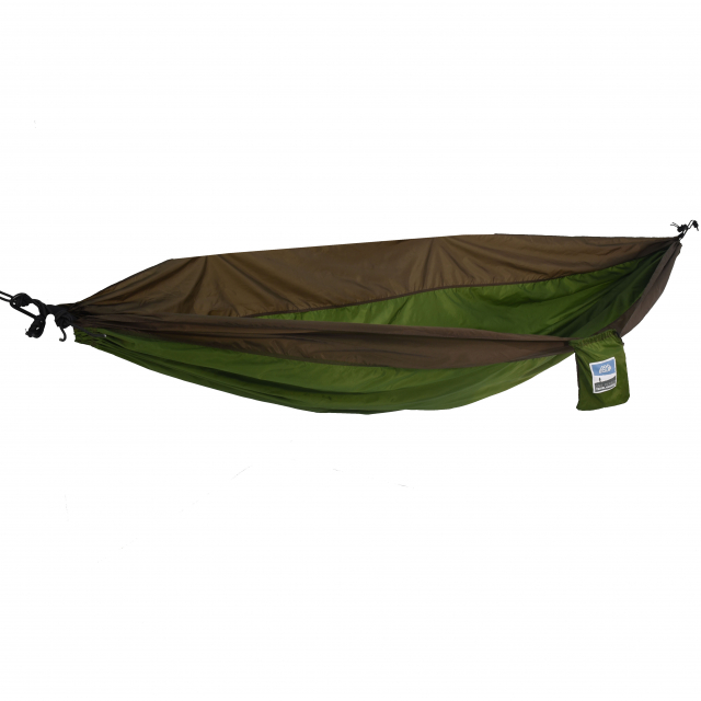 Equip / One Person Travel Hammock - Army Green and Sand Brown