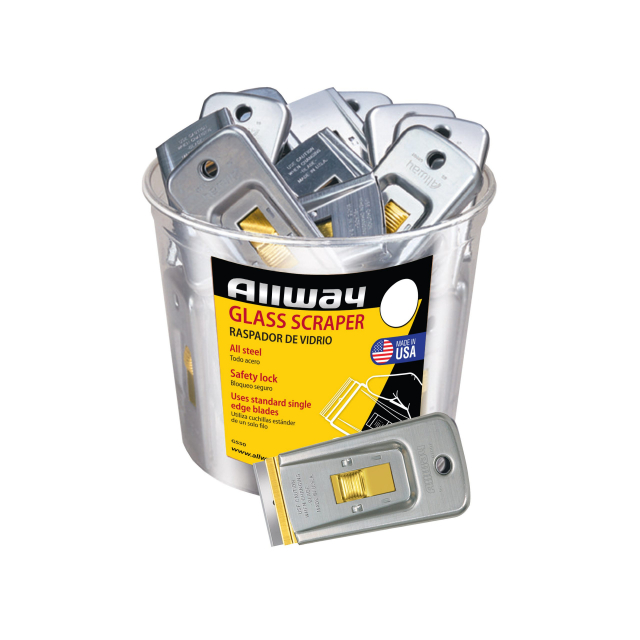 Allway Tools / Bucket Safety Glass Scraper (Labelled W/Upc) (50/Bucket)