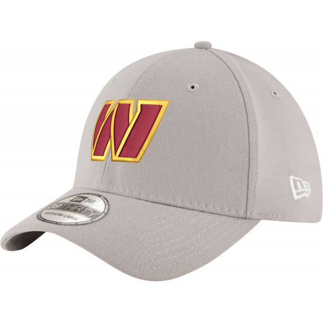 New Era / Men's Washington Commanders Logo 39Thirty Grey Stretch Fit Hat