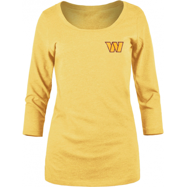 New Era / Apparel Women's Washington Commanders Logo Gold Raglan T-Shirt