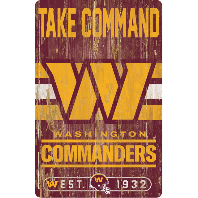 WinCraft / Washington Commanders 11'' x 17'' Slogan Sign