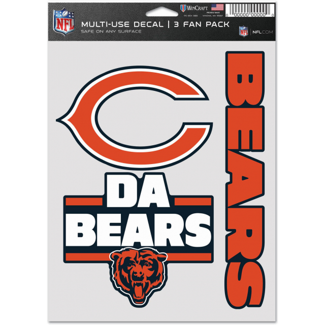 WinCraft / Logo Chicago Bears 3-Pack Fan Decal