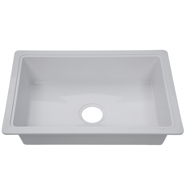LIPPERT / RV Single Kitchen Galley Sink - 25" x 17" x 6.6" White ABS ...