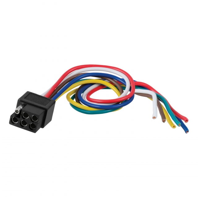 LIPPERT / CURT 6-Way Square Connector Socket with 12" Wires (Vehicle ...