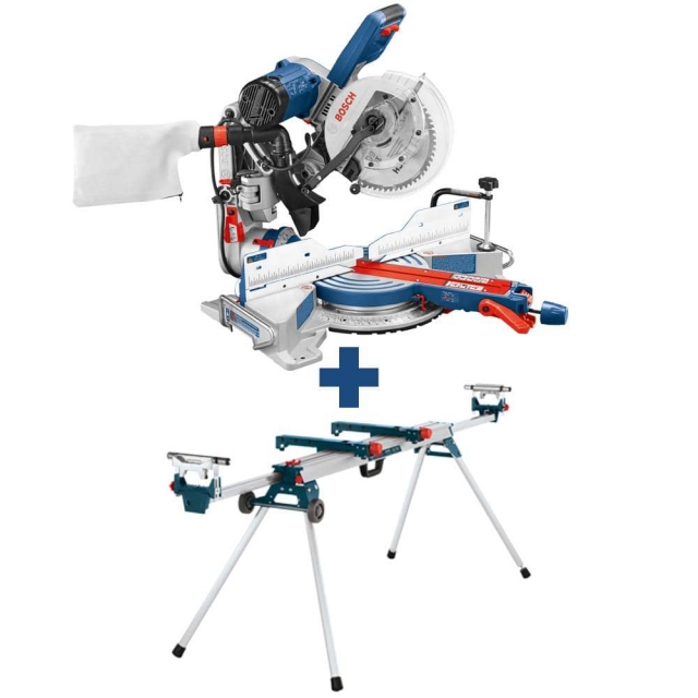 Bosch / 15 Amp Corded 10 in. Dual-Bevel Sliding Glide Miter Saw with 60 ...